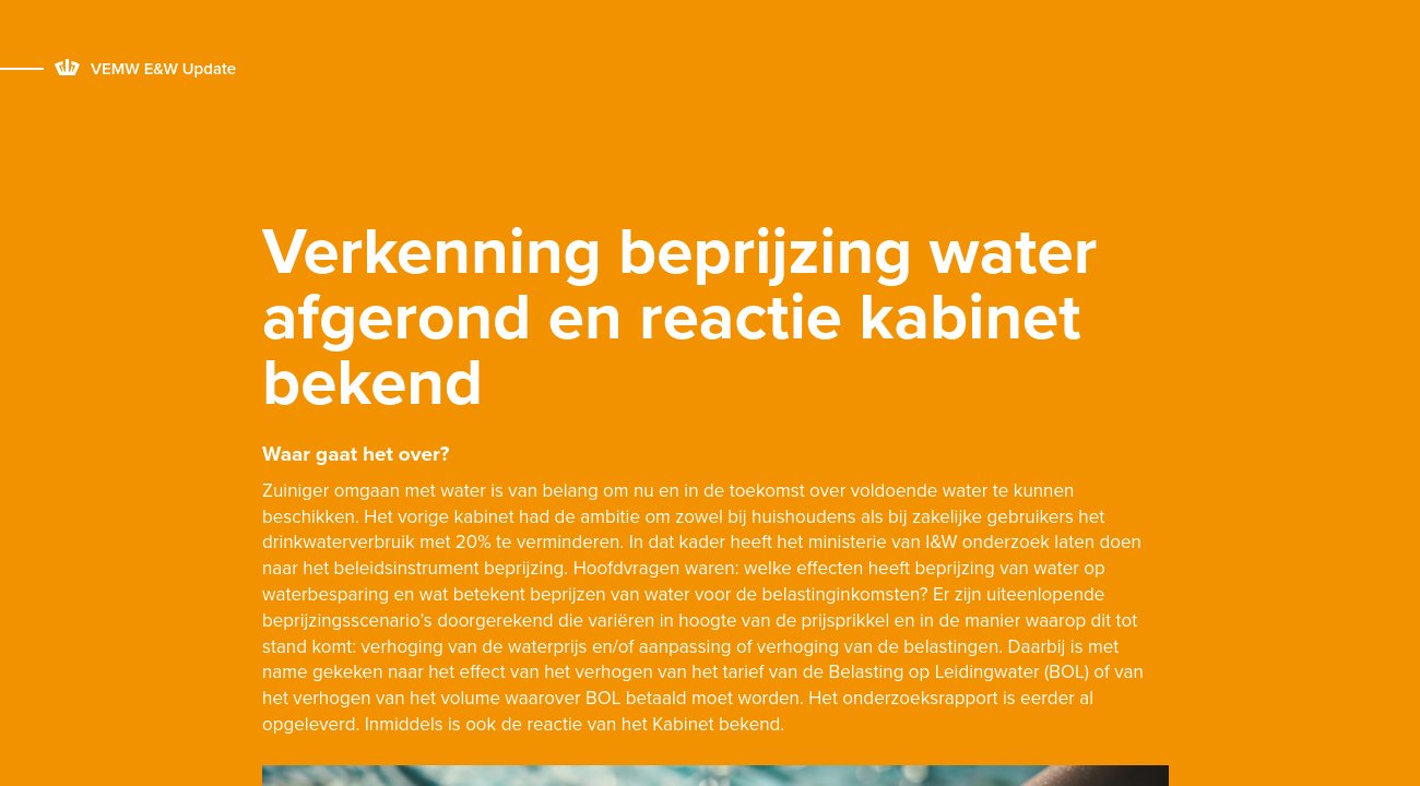 Waterbeschikbaarheid als mogelijk knelpunt voor Nederlandse ...